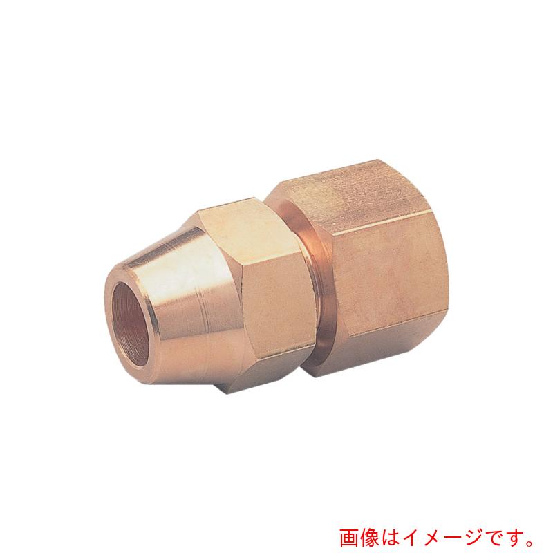 用途 ●銅管用継手。 ●フレアー加工銅管とネジ配管の接続に。 仕様 ●適合銅管外径(mm)：6 ●寸法(mm)L：34 ●ねじ：Rc1/8 ●使用流体：水・空気・油 ●流体温度(℃)：-50〜150℃ ●使用圧力：3.45MPa ●使用流体...