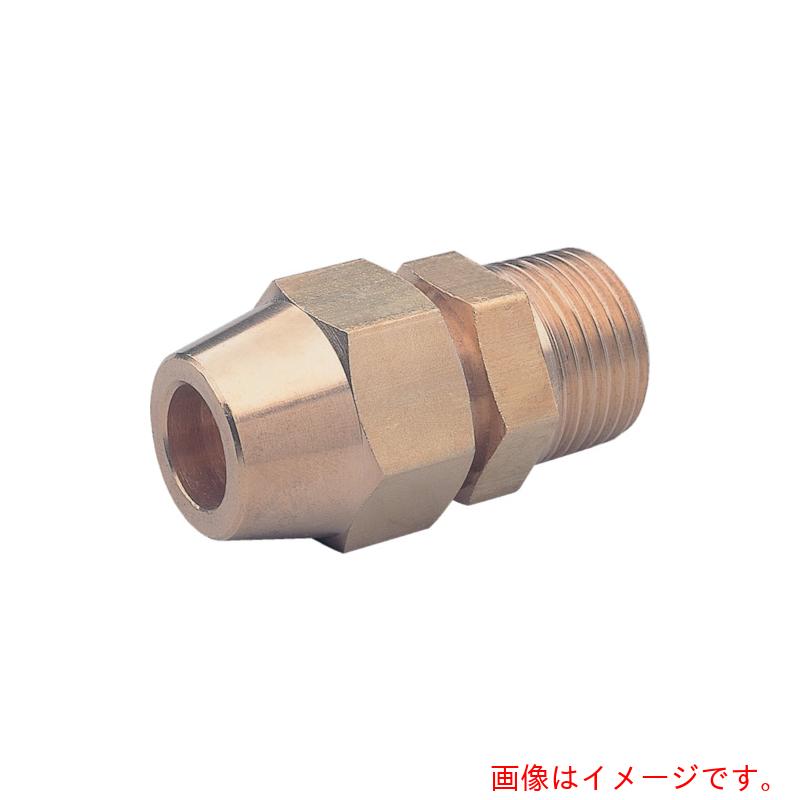 特長 ●拡管した銅管を、機器・装置に接続するためのジョイントです。 用途 ●銅管用継手。 ●フレアー加工銅管とネジ配管の接続に。 仕様 ●適合銅管外径(mm)：19.05 ●寸法(mm)L：59 ●ねじ：R3/4 ●六角対辺(mm)ナット：...