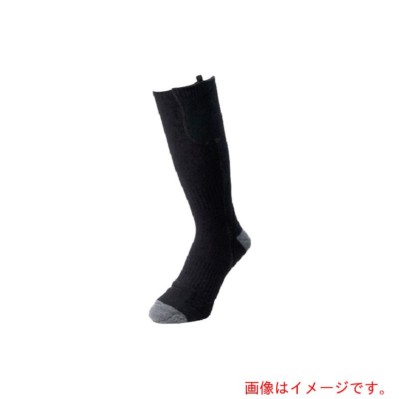 特長 ●速暖効果のあるバッテリーセット付の靴下です。 用途 ●寒い中の作業やツーリングに。 仕様 ●色：ブラック ●サイズ：M（24.5?26.0） ●稼働時間：約5時間（55℃） ●手洗い可能 ●シングルスイッチ ●丈：28cm 材質 ●...