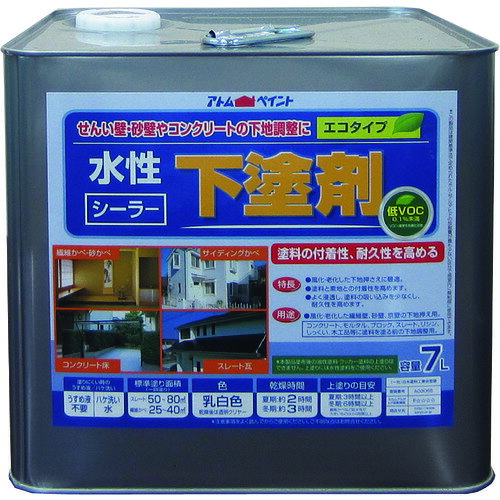 特長 ●塗料の付着性を高め、耐久性をアップさせます。 ●風化した面の素地押さえや、塗料の吸い込み止めに最適です。 用途 ●コンクリート、モルタル、ブロック、スレート、リシン、しっくい、繊維かべ、京壁、砂壁、和室かべ等の塗料が吸い込んでしまう...