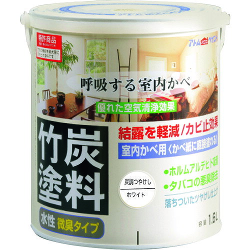 特長 ●薬剤の力ではなく、竹炭の力で湿度調整効果・空気清浄効果が得られます。 ●竹炭入りなので、しっくいのような自然な仕上がり感です。 ●建築基準法対応製品：F☆☆☆☆です。 用途 ●トイレ、キッチン、洗面所、リビング、ビニールクロス、コン...