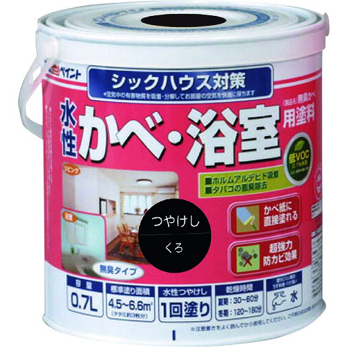 特長 ●超強力防カビ剤配合なので、カビの気になる室内かべにお奨めです。 ●塗料に含まれるVOC（揮発性有機化合物）は0.1％以下ですので、高い安全性を有しています。 ●かべ紙（ビニルクロス）に直接塗れます。 ●シックハウスの原因とされるホル...