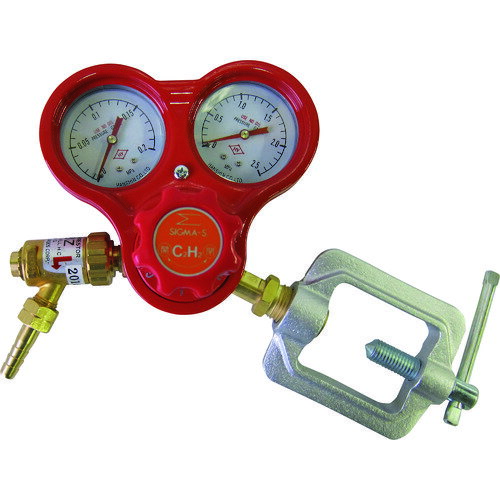 用途 ●溶接溶断用アセチレンボンベレギュレーター用。 仕様 ●流体：アセチレン ●1次側使用圧力(MPa)：2.5 ●出口接続：M16　P1.5左ネジ ●アセチレンレギュレーター、逆火防止器付 質量・質量単位 ●2.0kg 【メーカー名】B...