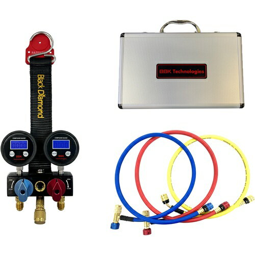 特長 ●サイトグラス付マニホールドの為、冷媒ガスの流れが目視確認できます。 ●フックにマグネットが備わっており、室外機等の金属部に付けてご使用頂けます。 ●付属チャージングホースはローターリーECOバルブホースとなっており、スイベル機構を採...