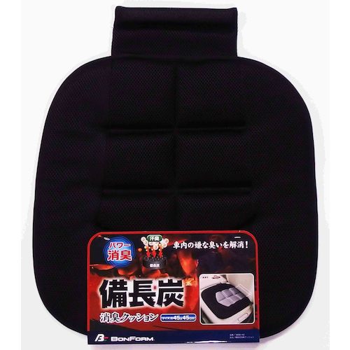 特長 ●消臭効果で車内をリフレッシュ。 ●車内の嫌な臭いを解消。 ●ストッパー付きでズレにくい。 用途 ●クッション用 材質 ●表地：ポリエステル100％ ●中材：ウレタンフォーム・備長炭 ●裏地：ポリエステル100％ 質量・質量単位 ●0...