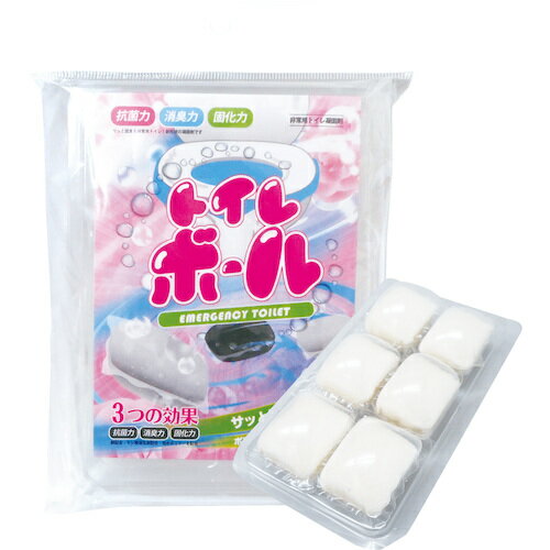 特長 ●トイレボールを入れるだけで ●簡単に水分を凝固可能 用途 ●災害時、緊急時一番困るのはトイレ 仕様 ●幅(mm)：205 ●奥行(mm)：150 ●高さ(mm)：70 ●抗菌非常用トイレ　トイレボール　凝固剤　10gタイプ ●セット...