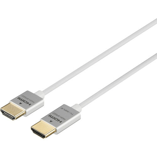特長 ●HDMI HighSpeed スリムケーブルです。 ●4K2K対応です。 ●高級感と耐久性のあるアルミモールド仕様です。 ●外部ノイズから高画質を守る3重シールド構造です。 仕様 ●長さ(m)：5 ●色：ホワイト ●コネクタ形状：H...