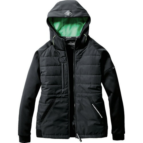 特長 ●ボディには防水性、撥水性、防風性に優れたライトシェル素材を採用しています。 ●袖には腕の動きを妨げない伸縮性に優れた3層防風ボンディング素材を採用しています。 用途 ●防寒作業着として。 仕様 ●色：ブラック ●サイズ：M ●着丈(...