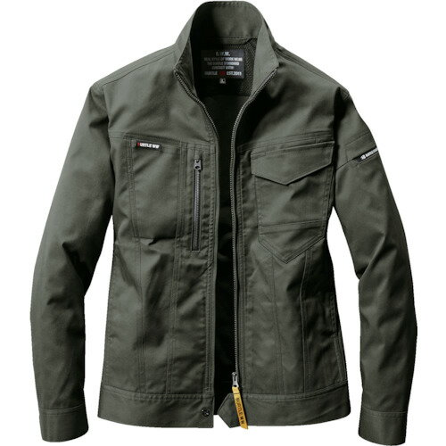 特長 ●快適な着用感を追求した伸長率20％のストレッチツイル素材を使用しています。 用途 ●屋外作業に。 仕様 ●色：ミルスグリーン ●サイズ：L ●着丈(cm)：64 ●胸囲(cm)：114 ●肩幅(cm)：46 ●袖丈(cm)：60 ●...