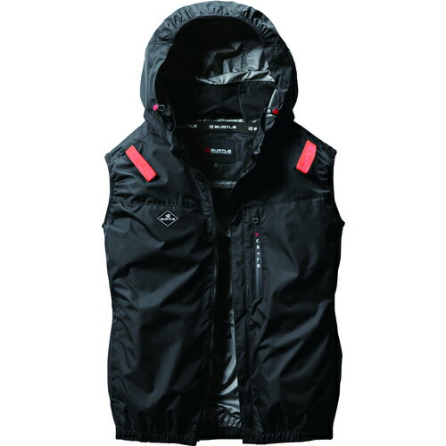 特長 ●風がボディ全体を駆け巡るサイドファン取付設計モデルです。 ●遮熱効果（-5度）に優れたアルミ加工と撥水性を備えたソフトシェル素材を採用しています。 仕様 ●色：ブラック ●サイズ：L ●ヘルメット対応フード（脱着可能） ●フルハーネ...