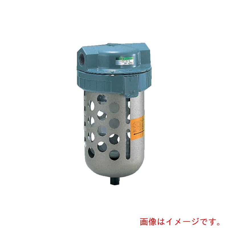 特長 ●サイクロン効果で水滴やダストを効率的に除去、圧縮空気を清浄します。 用途 ●一般工場エアの清浄用として 仕様 ●ろ過精度(μm)：5 ●使用圧力(MPa)：1 ●処理空気流量(［［M3］］/min)：0.70 ●接続口径：Rc1/4...