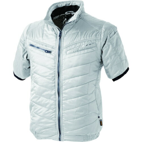 特長 ●新たなバリエーション防寒半袖を追加。 ●高い作業性、高い保温性を誇り、軽量。 仕様 ●色：シルバー ●サイズ：M ●着丈(cm)：63 ●胸囲(cm)：108.5 ●【裏アルミプリント】【板ソロナ】【表面撥水】 材質 ●表地：ポリエ...