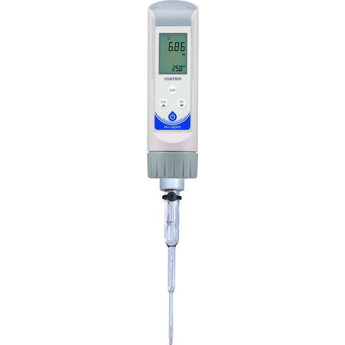 特長 ●PH-1001PE に PHS-06PE をセットにしたモデルです。 ●細径pHセンサーが付属しているので、対象物が微小な場合の測定に適しています。 ●先端φ3.3mm、長さ40mmの極細ロングセンサー。 仕様 ●測定範囲(pH)：...