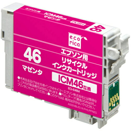 特長 ●互換インクシェアNo.1　圧倒的な販売実績 ●信頼の証　エコマーク認定・グリーン購入法適合商品 ●安心のサポート体制 ●「エコリカ回収BOX」で回収しリユース（再使用）製品として再生した環境にやさしい製品 用途 ●印刷コスト削減、環...