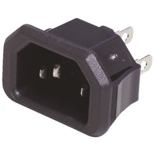特長 ●IECコネクタ オス パネルマウント品です。 仕様 ●定格：10A 250V ●パネルマウント　定格電流　10A　定格電圧　250 V 質量・質量単位 ●9.95g 【メーカー名】エコー電子（株） 【メーカー品番】AC-P03CS05