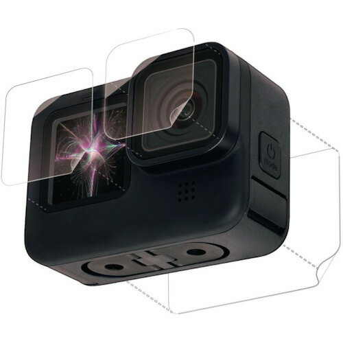 特長 ●水に濡れても画面が見やすい超親水性タイプのフィルムを採用しています。 ●GoPro HERO9 Blackの画面やレンズをキズや衝撃から守る、超親水性・衝撃吸収タイプの液晶保護フィルムです。 仕様 ●適合機種：GoPro HERO9...