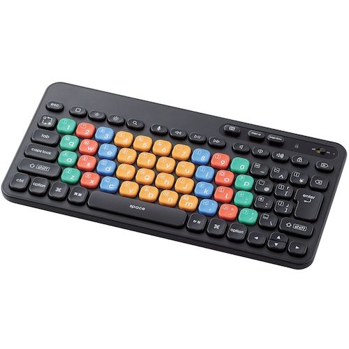 特長 ●正しいキー入力が楽しく覚えられる、パソコン学習用Bluetoothキーボード“KEY PALETTO(キーパレット)”です。 ●大阪電気通信大学の兼宗進副学長監修のもと、操作を理解しやすい印字や、押し間違いしにくいキーのかたちなど、...