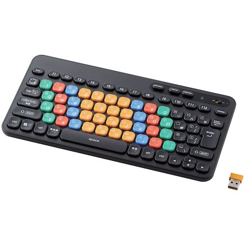 特長 ●正しいキー入力が楽しく覚えられる、パソコン学習用無線キーボード“KEY PALETTO(キーパレット)”です。 ●大阪電気通信大学の兼宗進副学長監修のもと、操作を理解しやすい印字や、押し間違いしにくいキーのかたちなど、はじめてキーボ...
