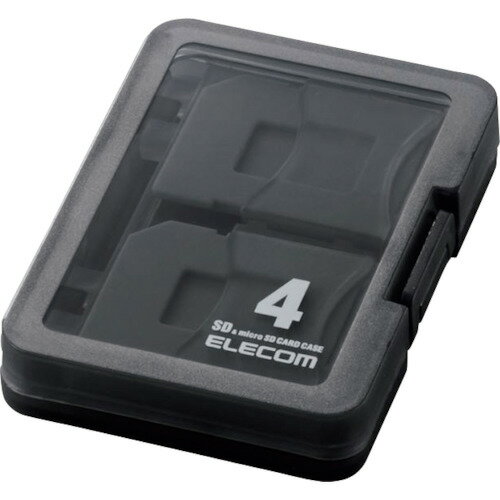特長 ●SDカードあるいはmicroSDカード合計4枚をコンパクトに収納、インデックスラベルとナンバーラベル付きで、番号管理しながら整理して収納できるクリアタイプのSD&microSDカードケースです。 仕様 ●色：ブラック ●収納枚数：S...