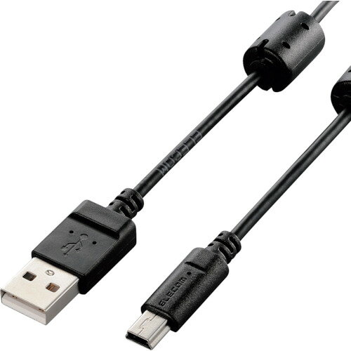 特長 ●USB2.0mini-Bを搭載したデジタルカメラやデジタルビデオカメラのデータをパソコンに転送できるUSBケーブルです。 ●USB2.0規格の伝送速度480Mbpsの高速データ転送に対応しています。 ●高周波ノイズを吸収する効果があ...