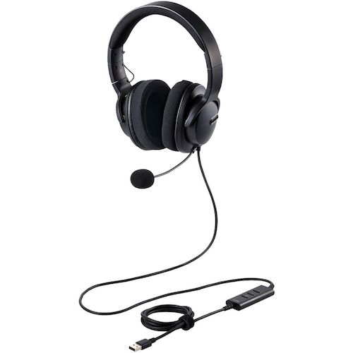 特長 ●デュアルマイクノイズリダクションシステムにより、周囲の雑音を抑制し、クリアに音声を伝えることができるUSB-A接続の有線ヘッドセットです。 用途 ●Web会議やビデオ通話、オンラインゲームでのボイスチャットに。 仕様 ●ケーブル長(...
