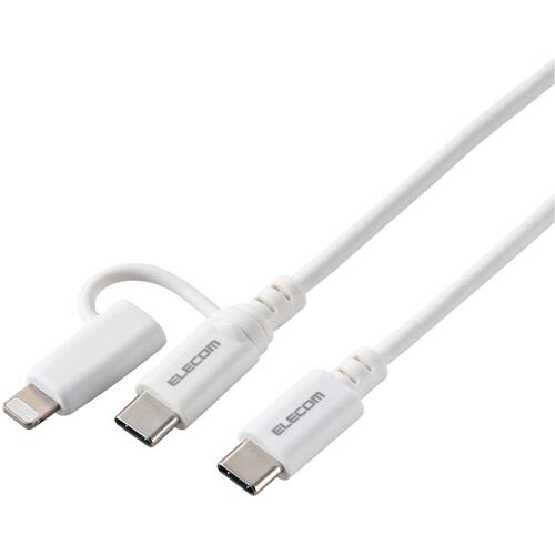 特長 ●Lightningプラグへの変換アダプターが付いたUSB Type-C(TM)ケーブルです。 ●USB Type-Cポート搭載のスマートフォンおよびLightningポート搭載のスマートフォン・AirPods・iPadを、変換アダプ...