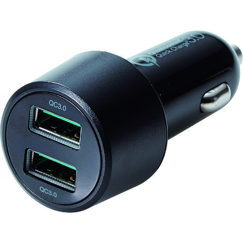 特長 ●自動車のアクセサリソケットに差し込むことで、Quick Charge (TM) 3.0対応のスマートフォンを車で急速充電できる車載充電器です。 ●Quick Charge (TM) 3.0対応ポートを2ポート搭載し、スマートフォン2...