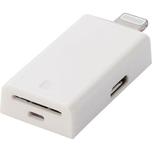 特長 ●パソコンを使わずに、iPhone・iPadとmicroSDカード間で、写真や音楽、動画などのデータのやり取りが直接できる、Lightningコネクタを搭載したカードリーダーです。 仕様 ●色：ホワイト ●スロット数：1 ●インターフ...