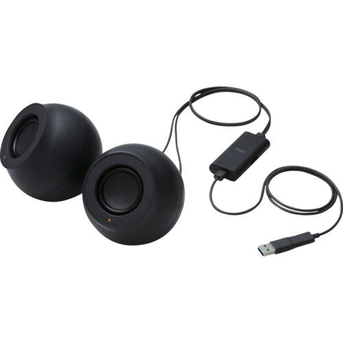 特長 ●コロンとした球体ボディで暮らしの空間に自然になじむ、実用最大出力4.4Wの2.0chステレオスピーカー“Stina(スティーナ)”です。 用途 ●なめらかな丸みを帯びたボディで、空間に自然になじむ。 ●パソコンやスマートフォンに接続...