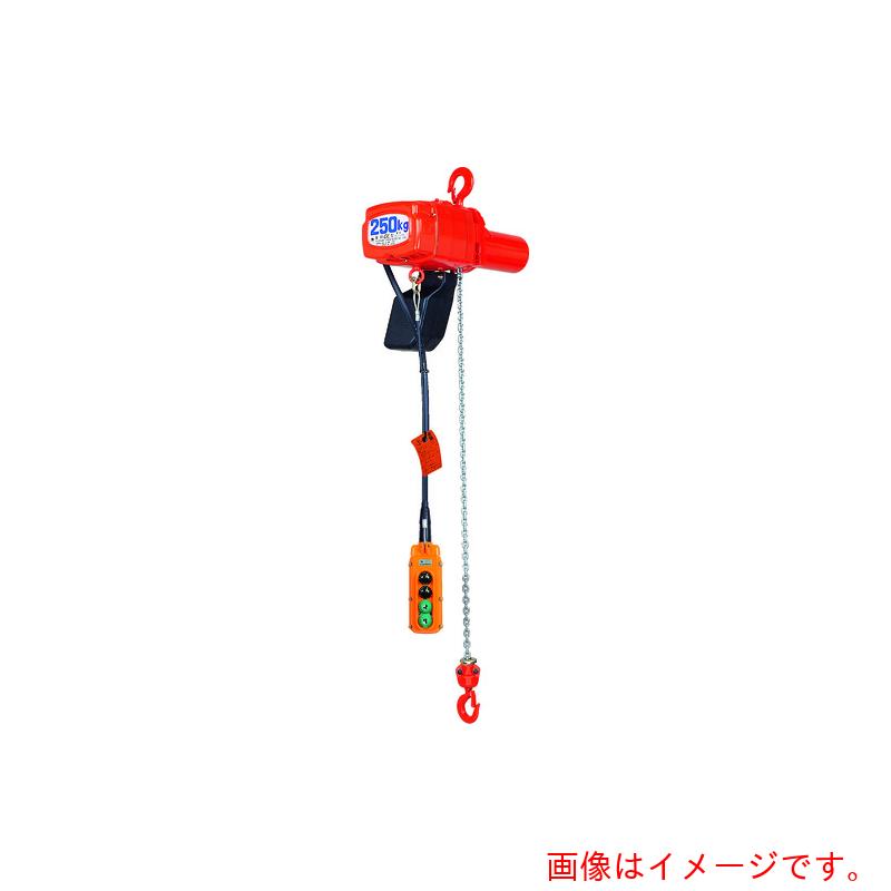 仕様 ●定格荷重(t)：0.5 ●標準揚程(m)：6 ●巻上速度(m/min)低速：1〜2 ●巻上速度(m/min)高速：3〜5 ●フック間最小距離(mm)：395 ●時間定格(min)：25 ●電源(V)：単相200V ●電源コード長さ(...