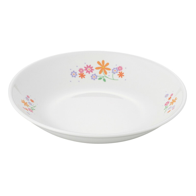 ●花束を贈るおもいやりそんな気持ちで料理を盛りつければ優しさが伝わります。 ●深さがあるのでパスタ・カレー皿にも OK ！ ●サイズ： 203φ×38mm ●材質： メラミン樹脂 ●耐熱温度： 120度 ●食器洗浄機： 使用可 ●電子レンジ...
