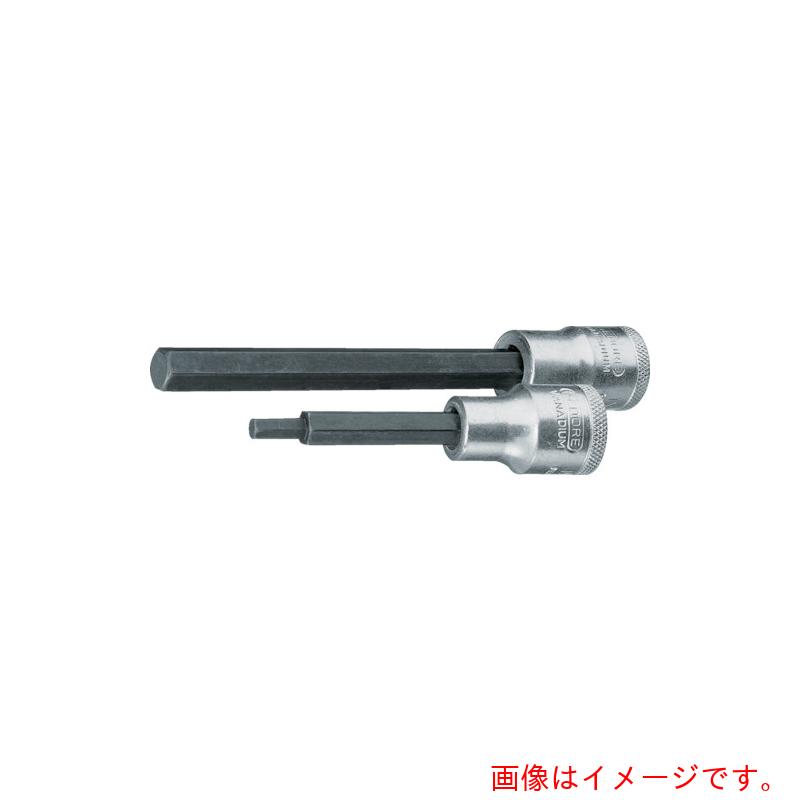 特長 ●ローレット加工を施すことで、手回しでも手から滑り落ちにくいです。 ●ラチェットハンドルに差し込んで、六角穴付ボルトの締め付けが素早く行えます。 ●ロングタイプです。 仕様 ●差込角(mm)：12.7 ●対辺寸法(mm)：12 ●ビッ...