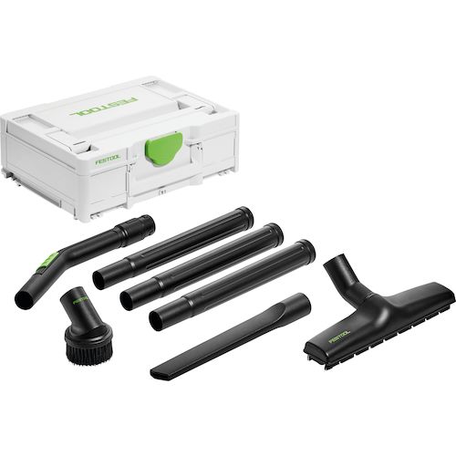 特長 ●FESTOOL集塵機の標準セットに付属する清掃部品セットです。 仕様 ●適合機種：CT26/36/48 ●幅(mm)：396 ●奥行(mm)：296 ●高さ(mm)：137 質量・質量単位 ●2.422kg セット内容・付属品 ●D...