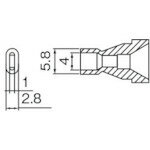仕様 ●内径(mm)：4.0 ●外径(mm)：5.8 ●白光　ノズル　4X1MM ●適用吸取器：FR-301、FR-410 質量・質量単位 ●15.0g 【メーカー名】白光（株） 【メーカー品番】N61-16