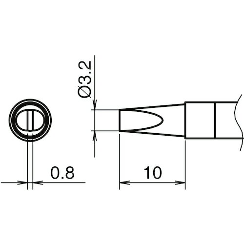 特長 ●適用こて部：FX-9701/9702用こて先です。 仕様 ●適合機種：FX9701/FX9702 ●品名：こて先　3.2D型 質量・質量単位 ●7.0g 【メーカー名】白光（株） 【メーカー品番】T39-D32