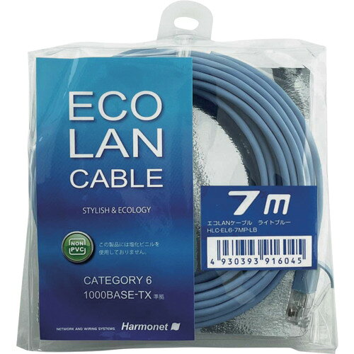 特長 ●自社開発の薄型ECO LANケーブルです。 ●製品からパッケージにいたるまで全身エコ設計。 ●専用アクセサリーも充実しています。 ●本製品には塩化ビニルを使用しておりません。 仕様 ●色：ライトブルー ●ブーツ色：ライトブルー ●導...