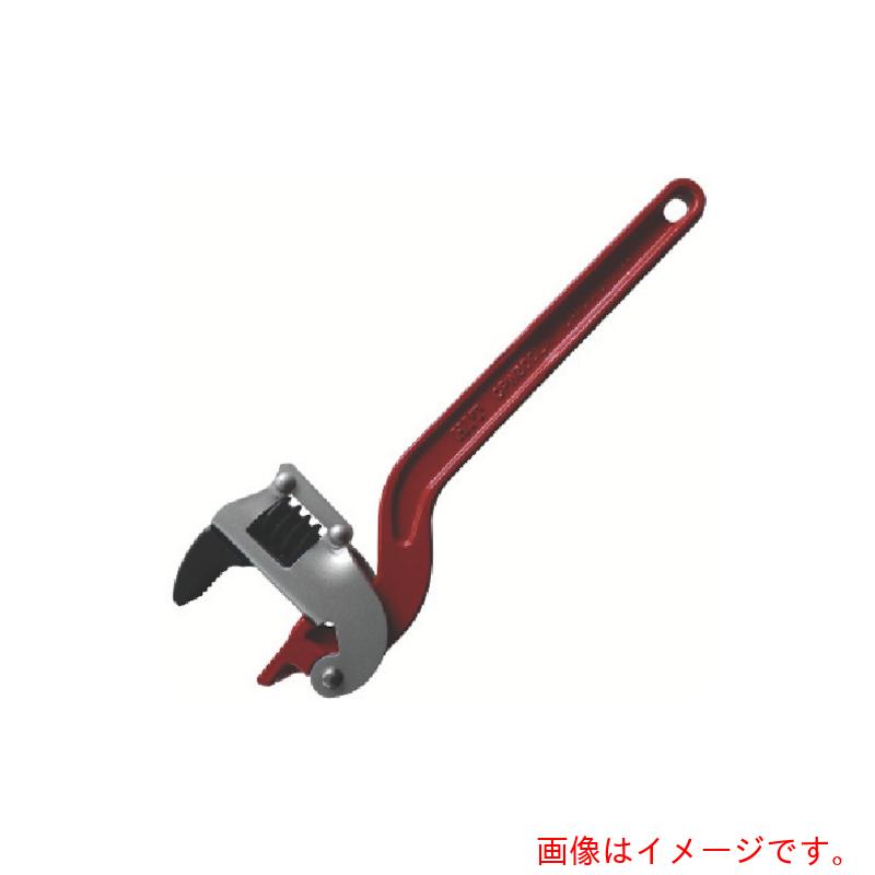 特長 ●本体は特殊鋼を鍛造し強靭で粘り強くなっています。 ●従来のレンチでは使いにくい場所でも楽に使えます。 用途 ●天井、壁際、溝中配管の作業に最適です。 仕様 ●全長(呼称)(mm)：350 ●くわえられる管呼び寸法：15〜40A ●く...