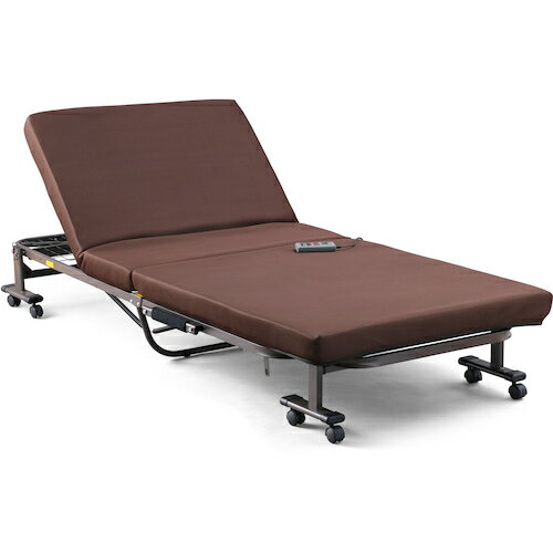 特長 ●組立不要で、すぐに使える折りたたみ電動リクライニングベッドです。 ●リモコンを押すとワンタッチでリクライニングが可能です。 ●リモコンが収納できるポケット付きです。 ●指挟みなどの事故を防止する安全設計です。 ●ベッドの移動や開閉に...