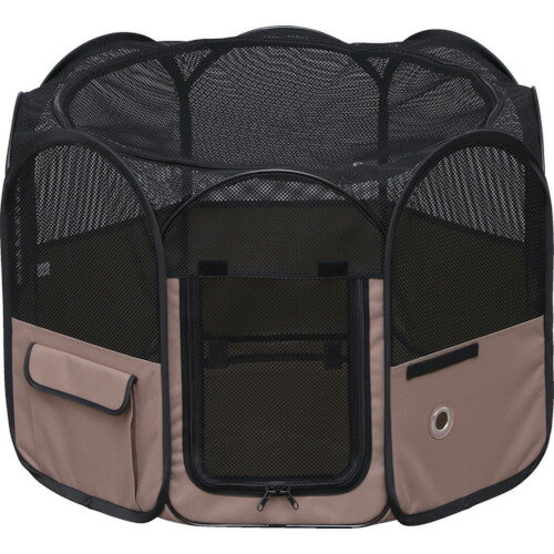 特長 ●組み立て、折りたたみが簡単なソフトサークルです。 ●愛犬の様子がよくわかる上半分メッシュ加工で、通気性も抜群です。 ●持ち運びに便利なキャリングバッグ付きです。 ●汚れをふき取りやすい内側PVC加工です。 ●ロールアップして脱着テー...