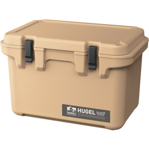 特長 ●自然に馴染む色合いと使い勝手を追求したアウトドアブランド『HUGEL』です。 ●手がかりがしっかり掴めて運びやすい形状です。 ●ゴム製脚付きで滑りにくくなっています。 用途 ●飲料や食品などの保冷に。 仕様 ●色：ベージュ ●幅(m...