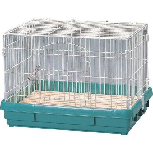 特長 ●ウサギ用ケージです。 ●天井面はフルオープンタイプなのでスノコ交換や掃除がしやすくなっています。 ●扉は開くと設置面からケージにかかるはしごのようになり、出入りが楽です。 ●木製のスノコ2枚付きです。 ●ラビットケージ　パステルグリ...