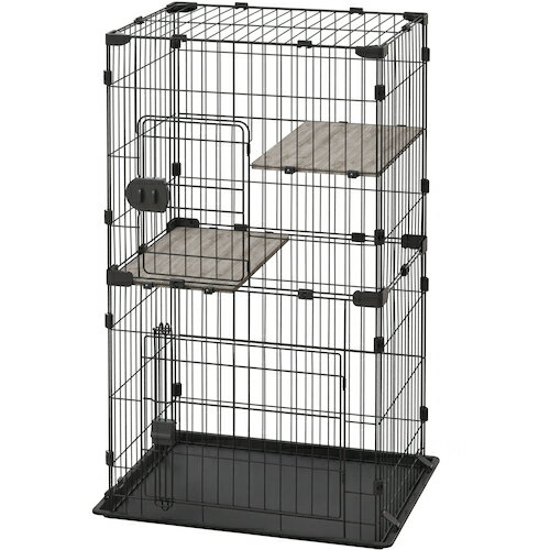 特長 ●愛猫の飼育に適した、2段タイプのケージです。 ●お部屋にスッキリ置けるコンパクトサイズです。 ●大きな扉でお掃除や物の出し入れがラクに行えます。 ●猫がゆっくりくつろげる丈夫な木製棚板が付いています。 ●掃除がしやすいフラットなトレ...