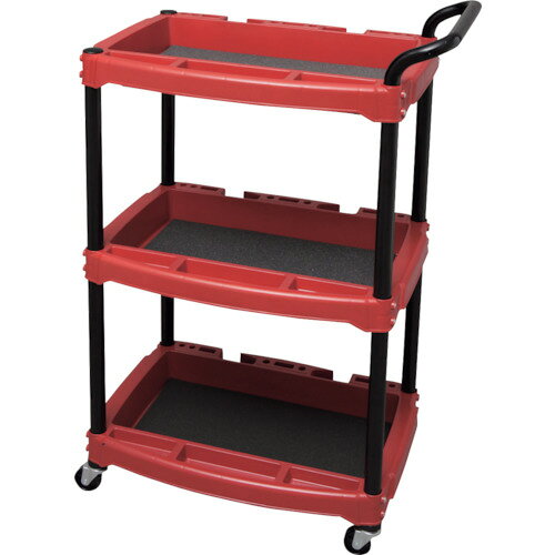 特長 ●かさばる工具をまとめて収納できる工具用ワゴンです。 仕様 ●最大積載量(kg/台)：50 ●均等積載量(kg/段)：15 ●間口(mm)：650 ●奥行(mm)：410 ●高さ(mm)：975 ●色：レッド ●ハンドルへの吊り下げ耐...