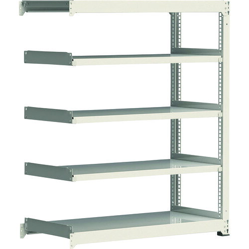 仕様 ●間口(mm)：1800 ●奥行(mm)：600 ●高さ(mm)：1800 ●有効間口(mm)：1740 ●色：ホワイト ●棚段数(段)：5 ●均等積載量(kg/段)：500 ●棚板調整ピッチ(mm)：25 ●タイプ：連結型 ●ボルト...