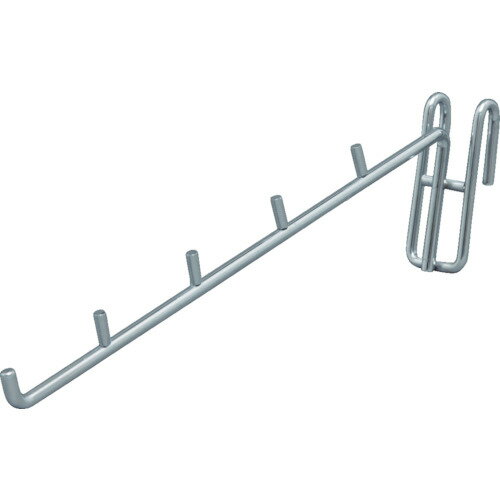特長 ●メタルラック専用のフックです。 ●棚板に引っ掛けて、小物類を吊り下げて収納することが可能です。 仕様 ●間口(mm)：300 ●奥行(mm)：80 ●高さ(mm)：35 材質 ●スチール（クロームメッキ） ●表面処理:クロムメッキ仕...