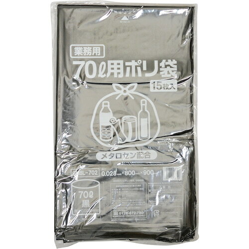 特長 ●メタロセン配合で、薄手でも優れた引っ張り強度の低密度タイプ。 仕様 ●容量(L)：70 ●縦(mm)：900 ●横(mm)：800 ●厚さ(mm)：0.028 ●色：黒 ●メタロセン配合で、薄手でも優れた引っ張り強度の低密度タイプ。...