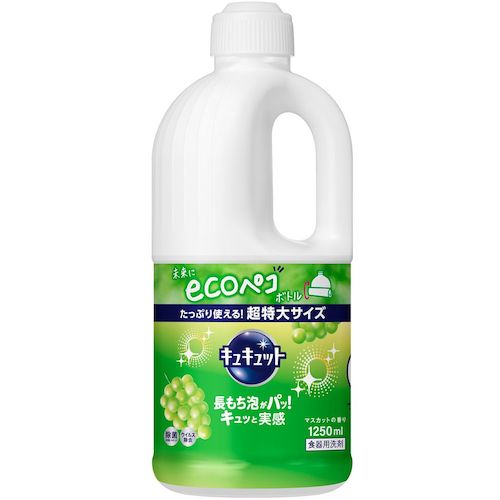 特長 ●キュキュット独自の処方で、ベッタリ油汚れを細かく分解します。 ●長もち泡が、すすいだ瞬間一気にパッ、汚れ落ちを指先でキュッと実感します。 ●スポンジ・まな板の除菌＊、まな板・食器・調理用具のウイルス除去＊もできます。 ●（＊全ての菌...