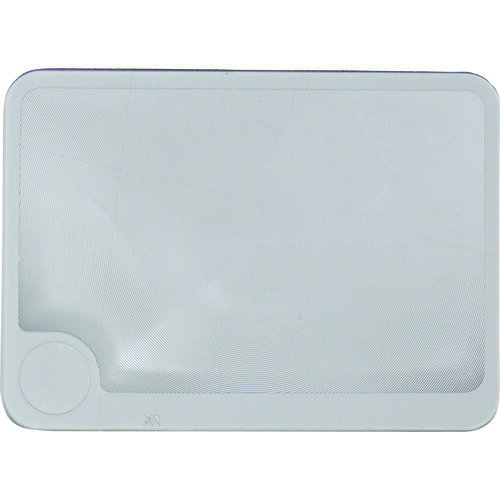 特長 ●超薄型軽量シートレンズタイプです。 ●専用レンズカバー付で携帯性抜群です。 ●便利な3倍小玉レンズ付です。 仕様 ●倍率(倍)：2、3 ●幅(mm)：150 ●奥行(mm)：2.5 ●高さ(mm)：105 材質 ●本体：アクリル樹脂...