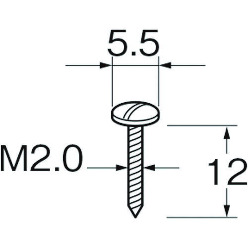 特長 ●M1401専用ねじです。 仕様 ●全長(mm)：14 ●ねじ部(mm)：2.0 ●ねじ頭径(mm)：5.5 材質 ●スチール 質量・質量単位 ●4.0g 【メーカー名】日本精密機械工作（株） 【メーカー品番】M1411
