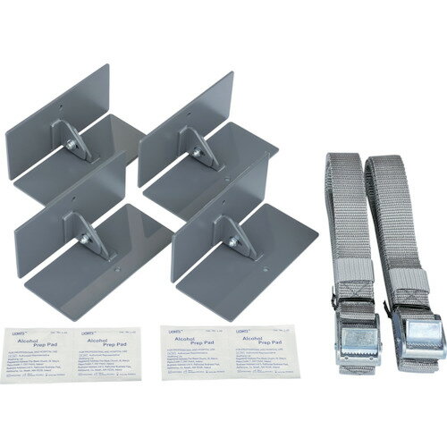 特長 ●液体クロマトグラフィーに代表される段積みされた装置群を見栄え良く、確実に固定できます。 ●重ねて上積みされただけの装置をベルトで確実に縛って連結し、一体化した装置群を両側面前後4カ所に設置した接着パッド付きL金具で机上に接着固定して...